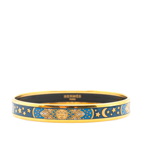 Hermes | Jewelry | Preloved Hermes Narrow Sun Moon Stars Enamel Bangle ...